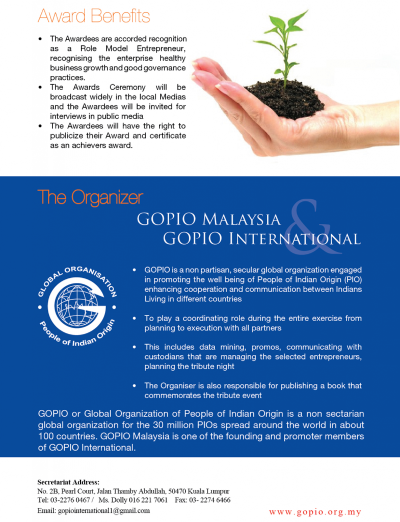 GOPIO International Awards 2015 – GOPIO Malaysia